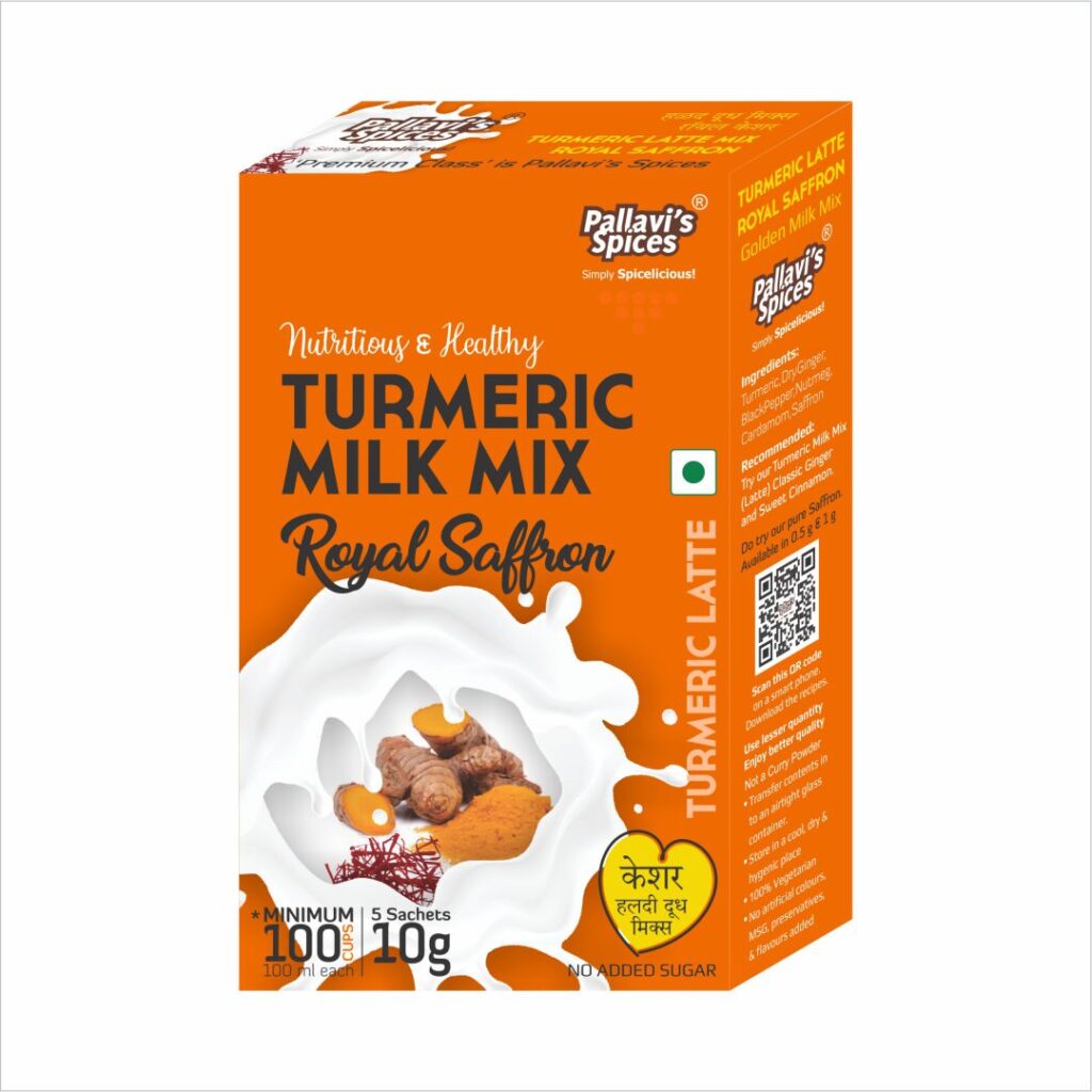 Royal Saffron – Turmeric Milk Mix – Pallavi Spices and Foods